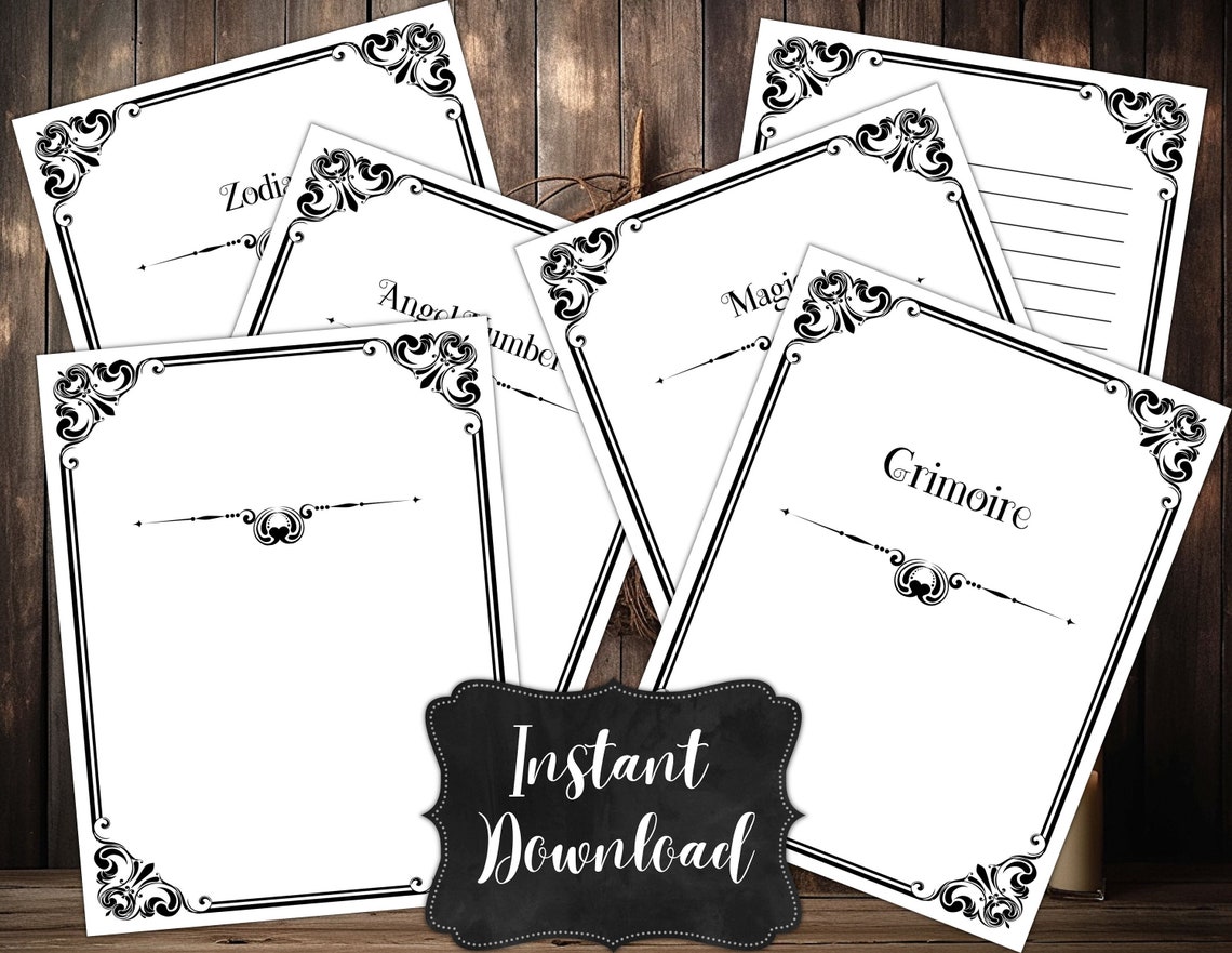 Book of Shadows Divider Pages | Grimoire Title Sheets (digital Download ...