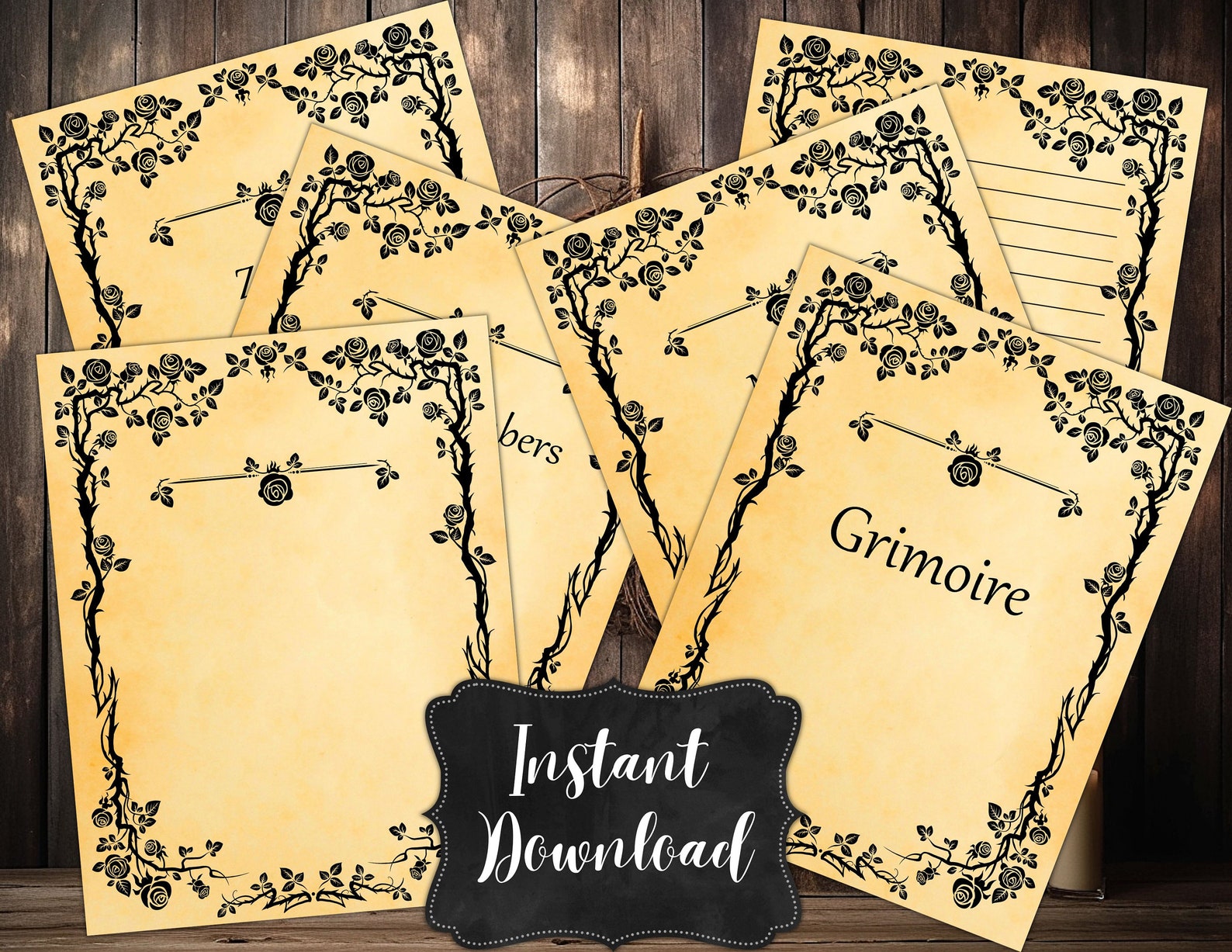 Book of Shadows Divider Printable Page Set, Witchy Grimoire (digital ...
