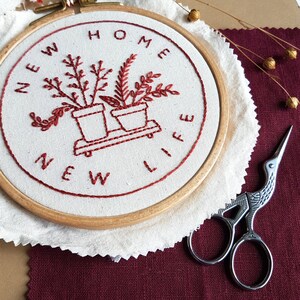 PDF PATTERN New Home New Life Hand Embroidery, House Plants, PDF Quote ...