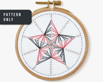 Christmas Star Embroidery Pattern - Etsy