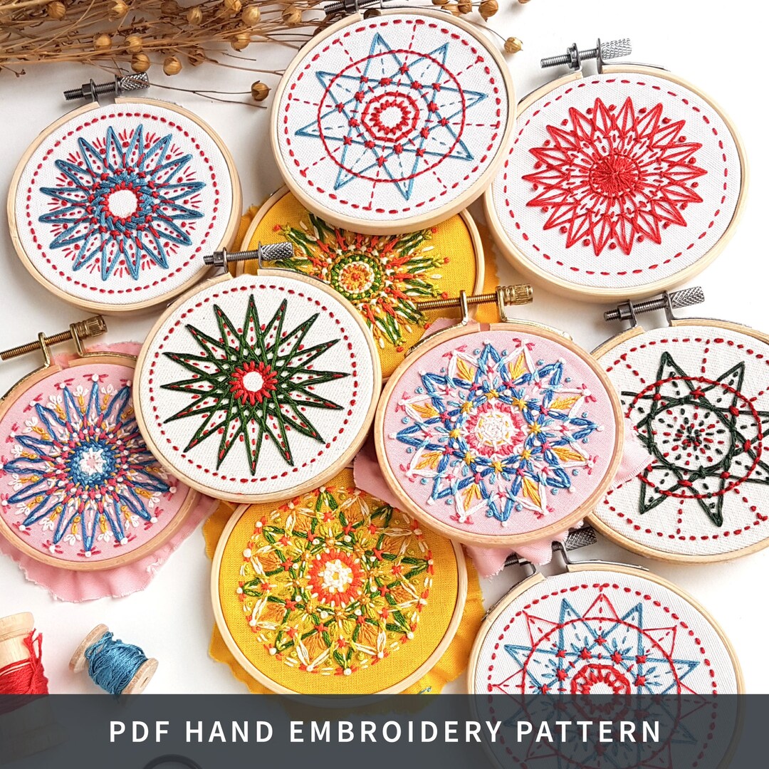 Mandalas Hand Embroidery Pattern, 3 X PDF Designs DIY Pattern ...