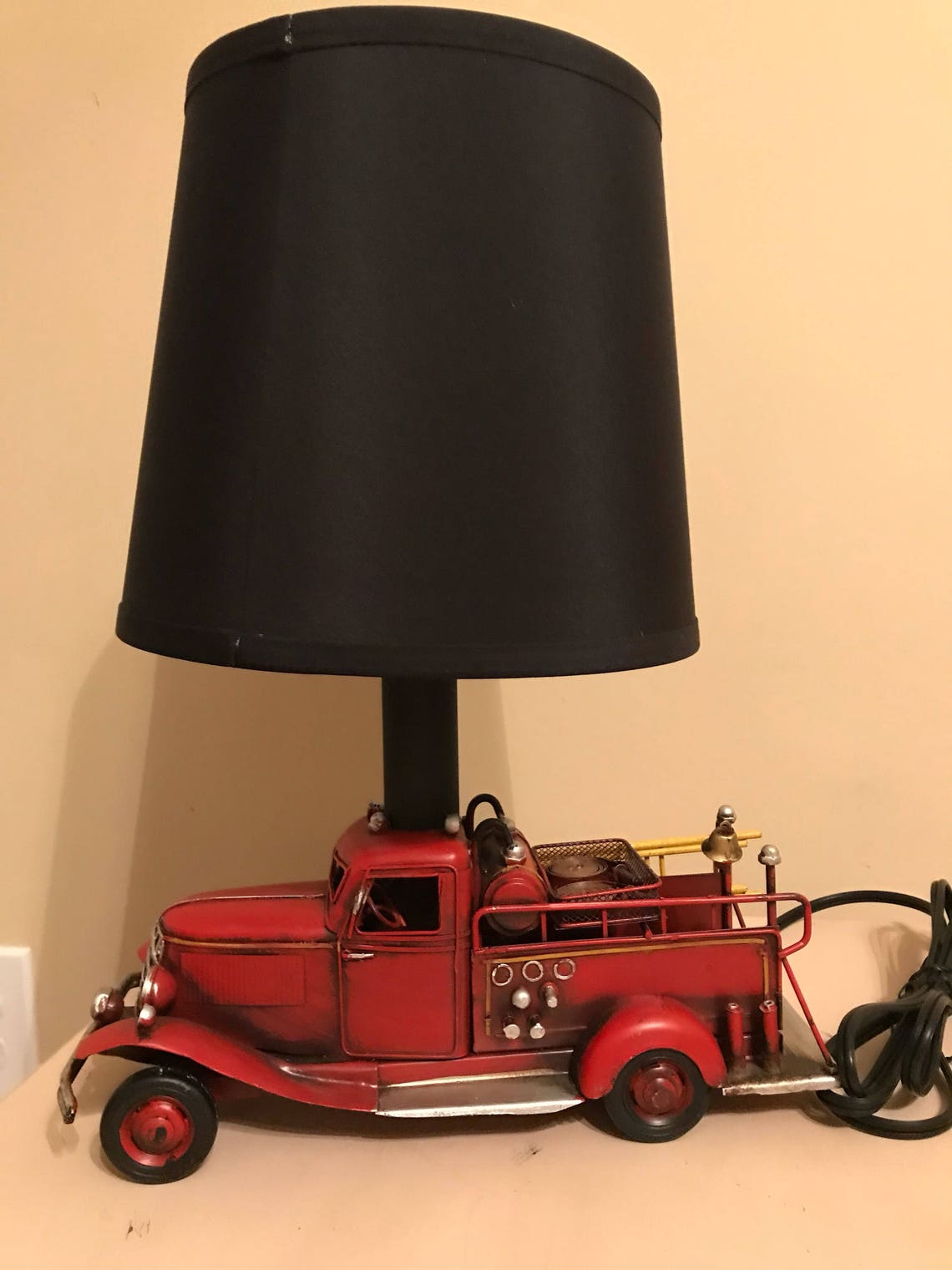 Red Fire Truck Lamp - Etsy