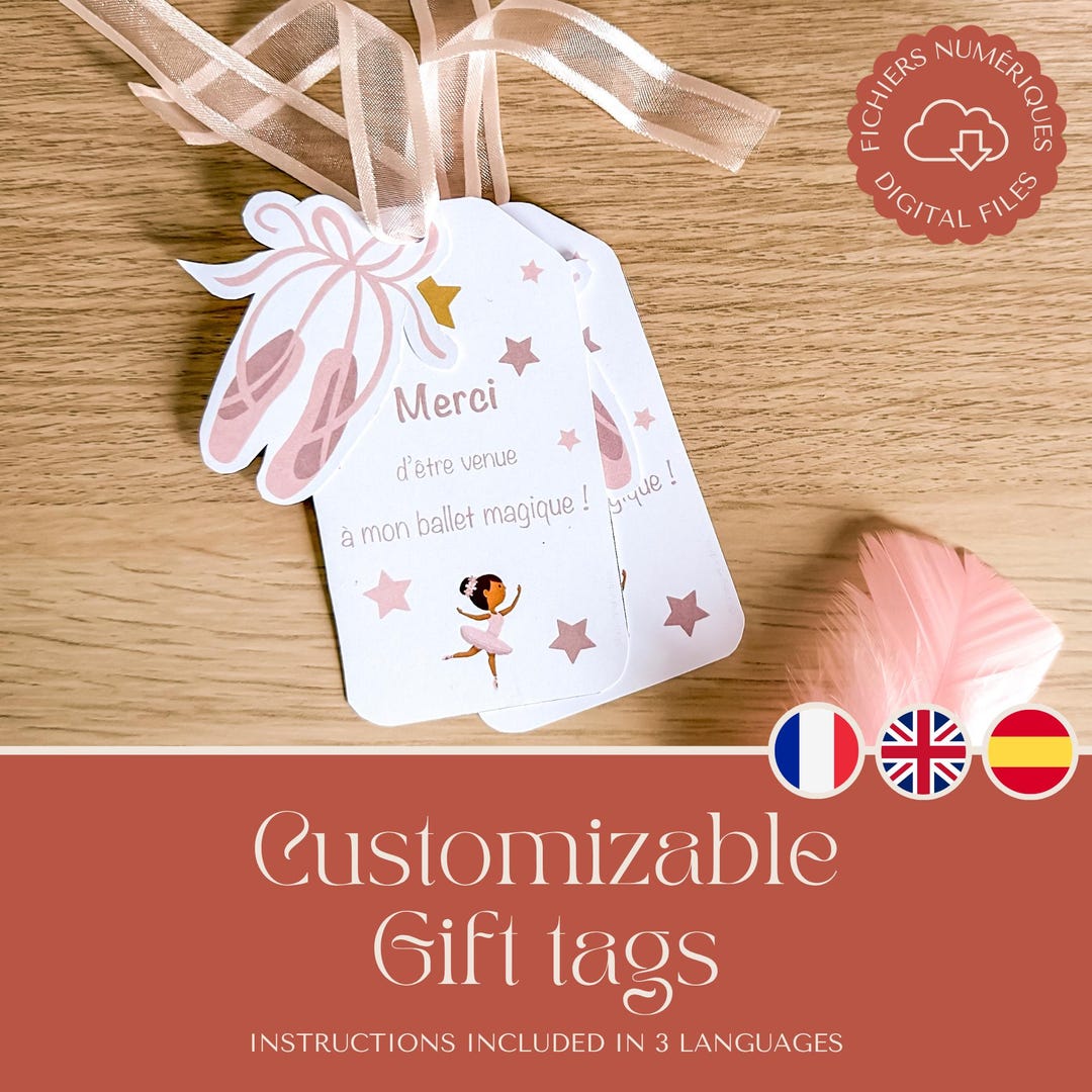 Custom Ballet Party Gift Tags Printable | Kids Party Decoration ...