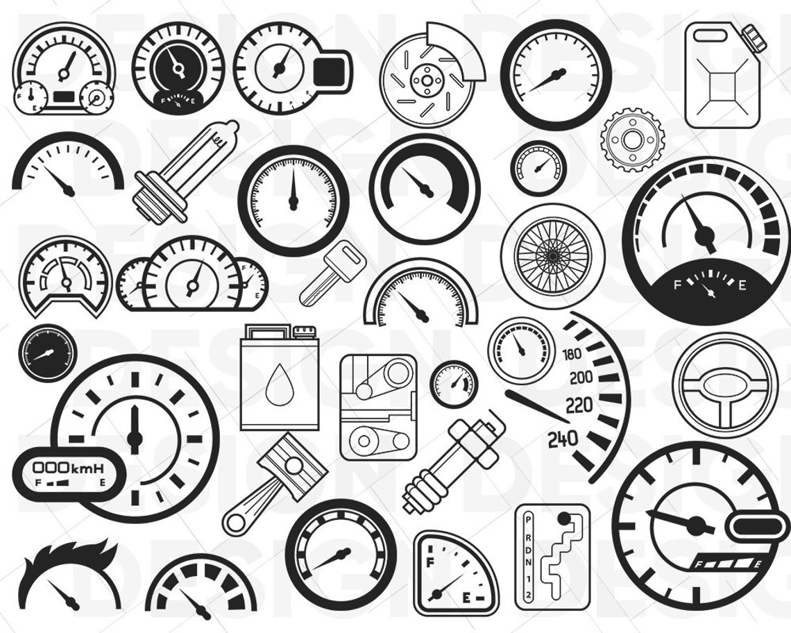 34 Speedometer Svg Bundle Car Svg Race Car Svg Speed Svg - Etsy