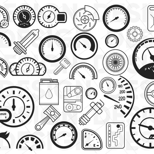 34 Speedometer Svg Bundle Car Svg Race Car Svg Speed Svg - Etsy