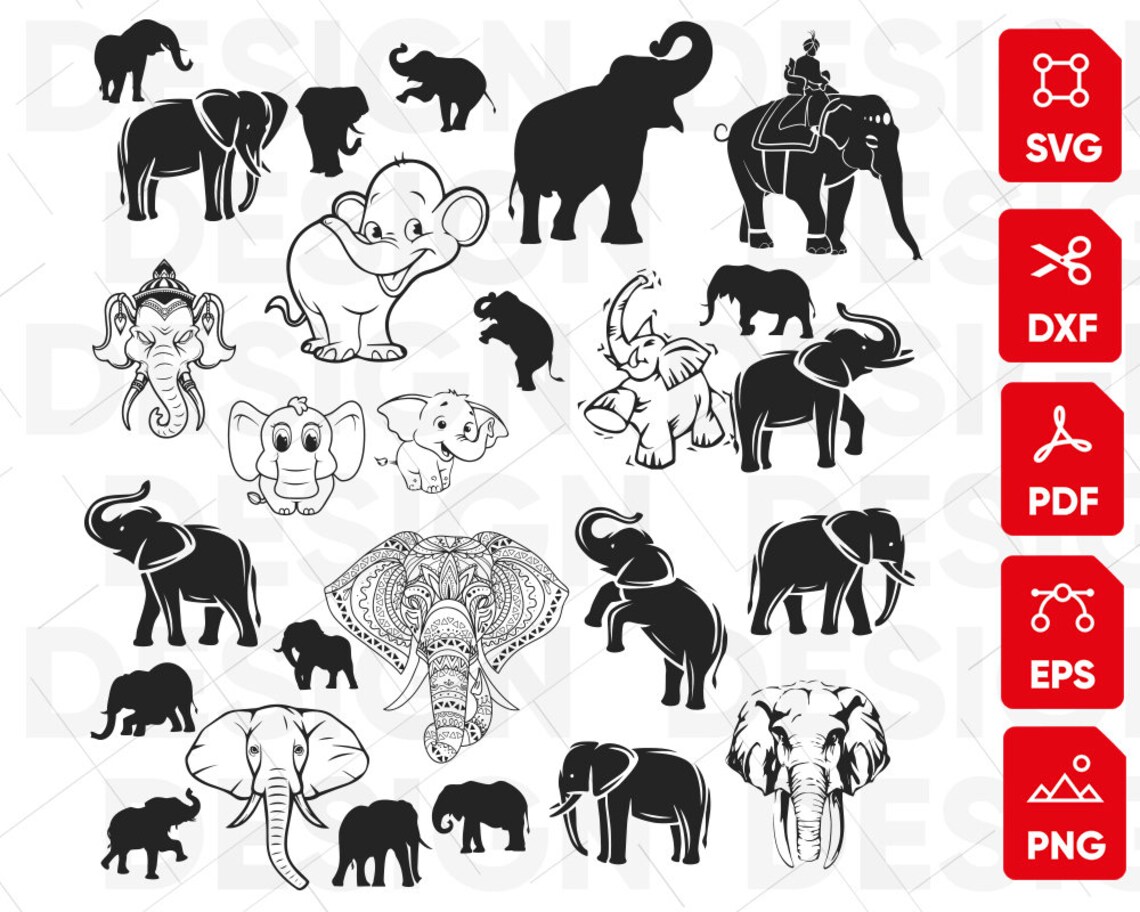 26 Elephants Svg Bundle Baby Elephant Svg Elephants - Etsy