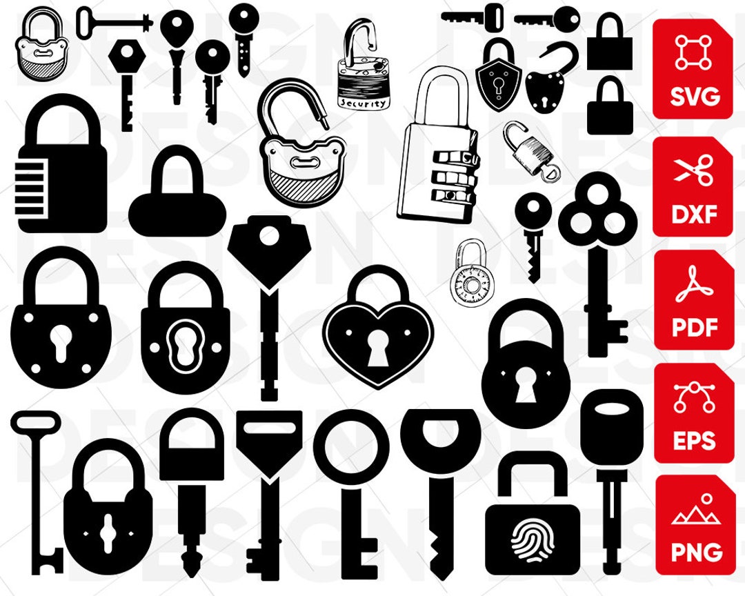 34 Lock Svg Bundle, Key Svg, Vintage Key Svg, Heart Lock Svg, Lock and ...