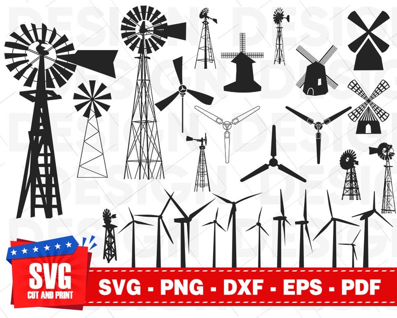 28 WINDMILL Svg Wind Turbine Svg Watermill Svg Towermill - Etsy