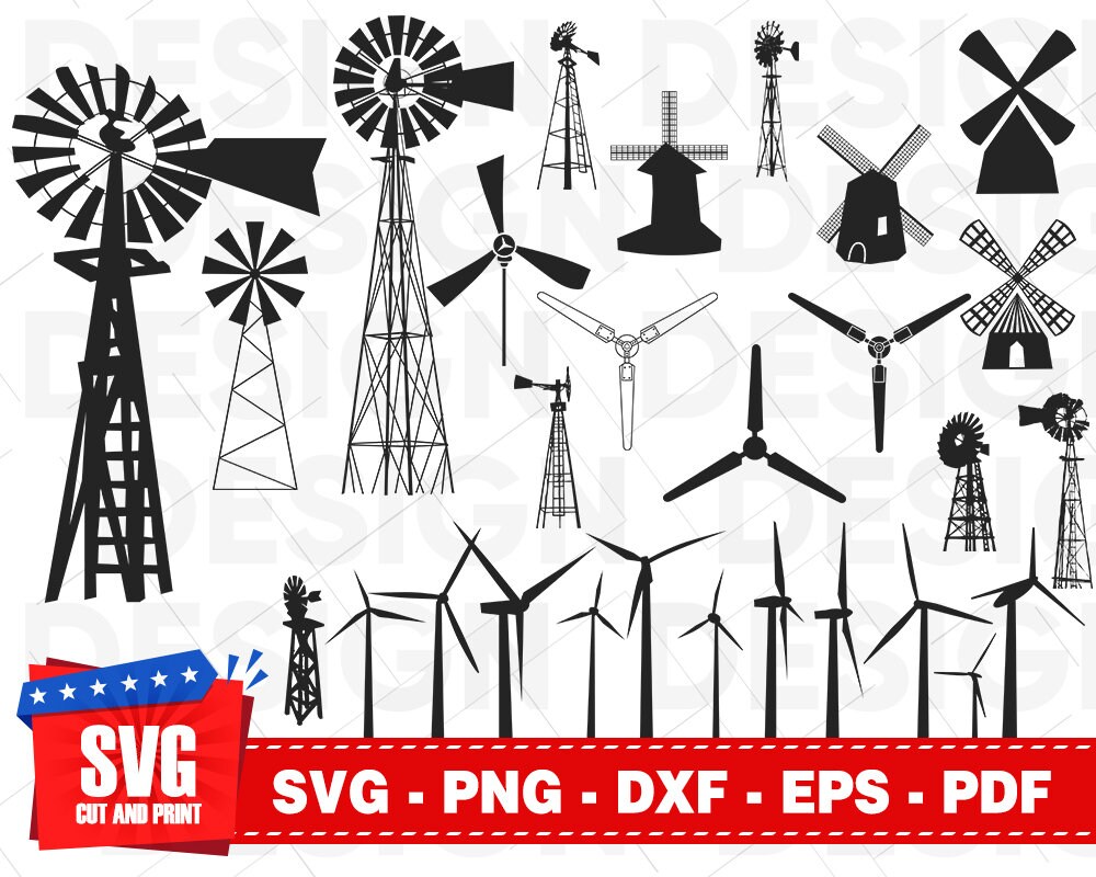 28 WINDMILL Svg Wind Turbine Svg Watermill Svg Towermill - Etsy Canada
