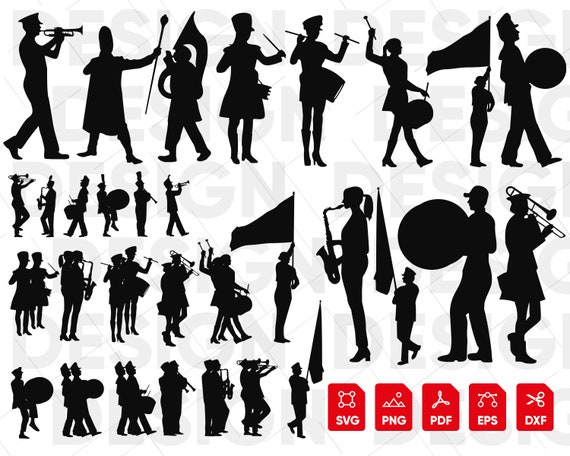 Marching Drummer Silhouette