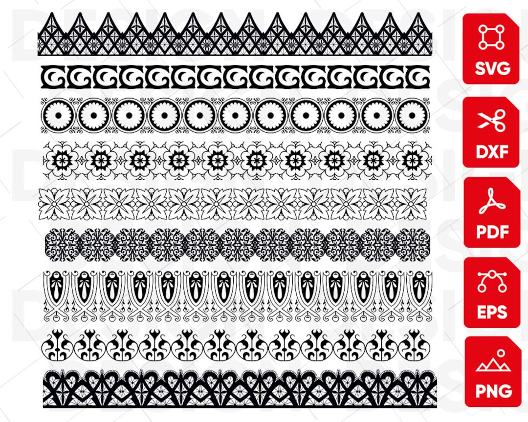 9 Frames Svg, Floral Border Svg, Monogram Border Svg, Floral Lace Svg ...