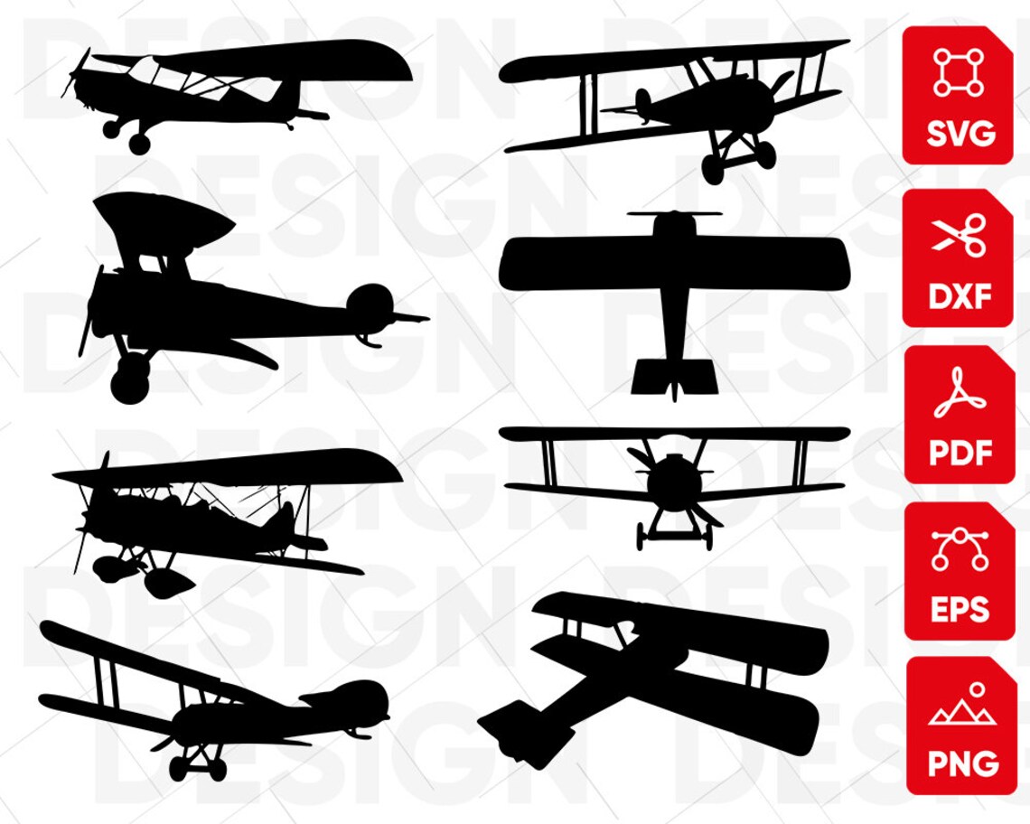 8 Aeroplane Svg Propeller Plane Svg Plane Silhouette Svg | Etsy