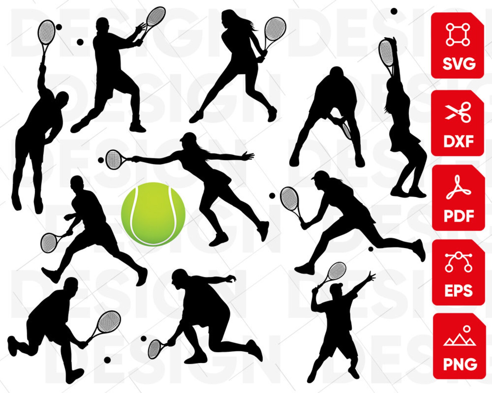12 Tennis Svg Bundle Tennis Silhouettes Svg Tennis Monogram - Etsy