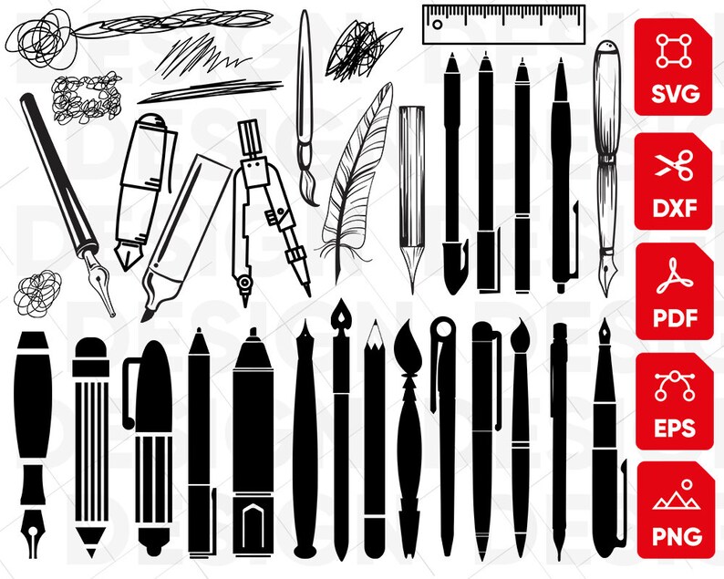 34 Pencil Svg Pen Svg School Svg Supplies Svg Tools Svg - Etsy