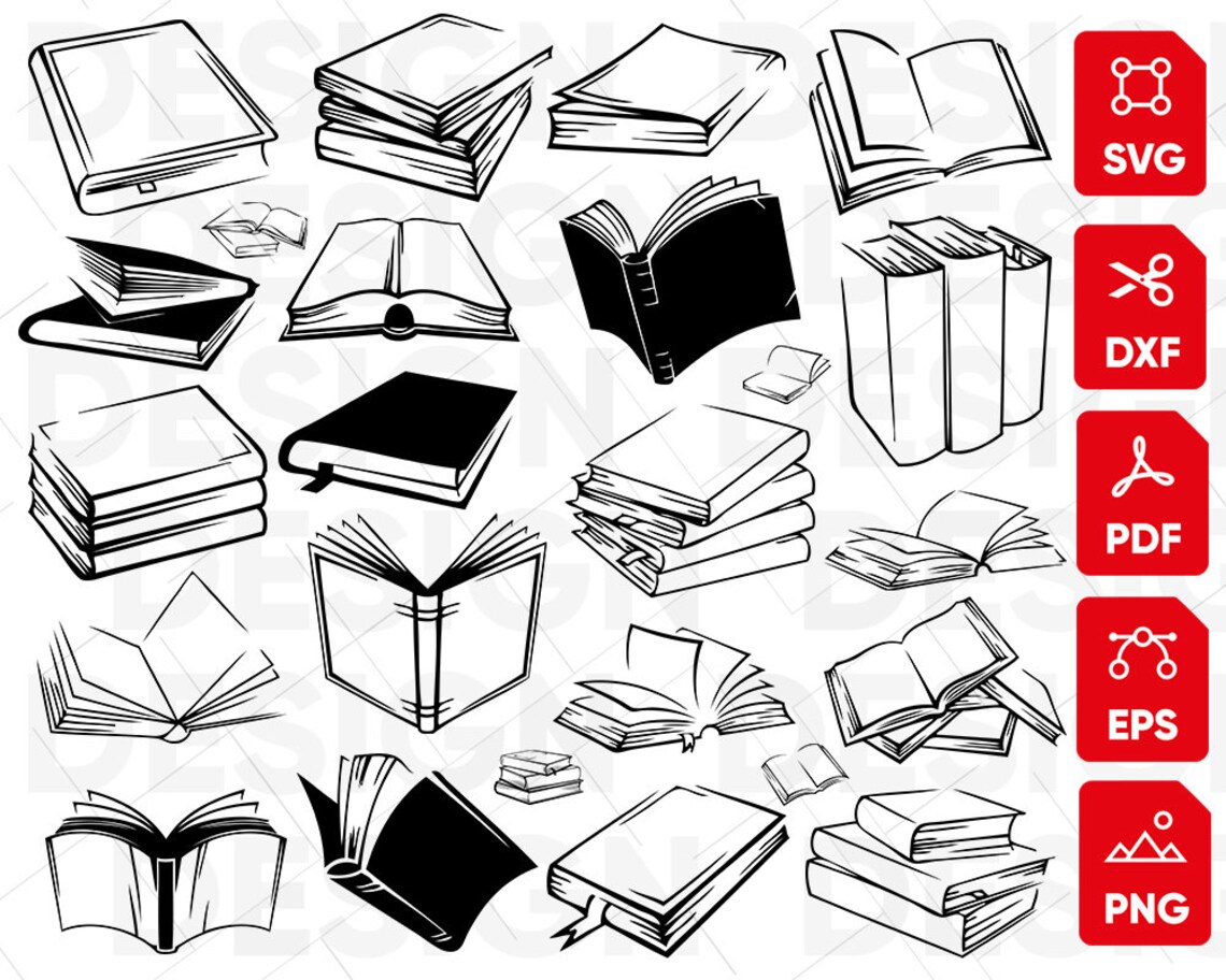 24 Open Book Svg Book Svg Bundle Book Clipart Reading Svg - Etsy