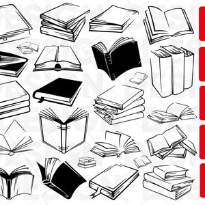 24 Open Book Svg Book Svg Bundle Book Clipart Reading Svg - Etsy