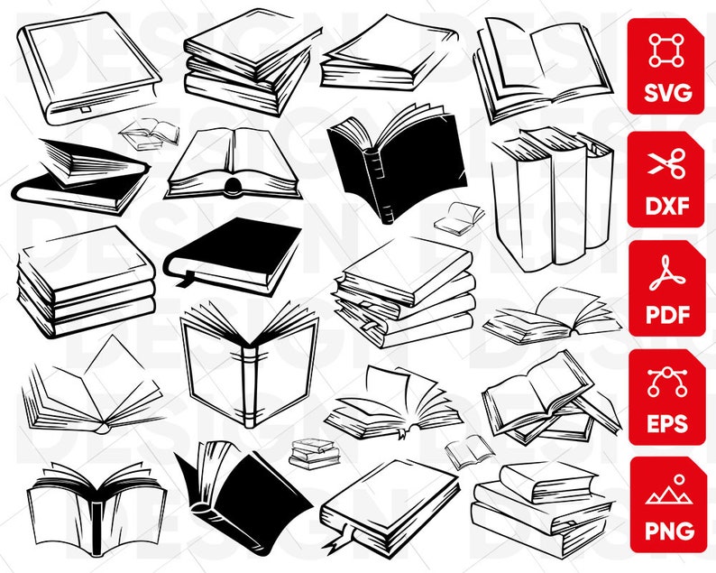24 Open book svg livre svg bundle livre clipart lecture - Etsy France