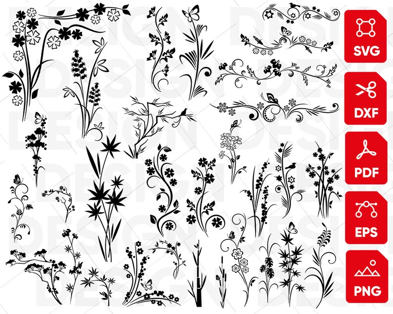 30 Flower Svg Bundle Floral Svg Flowers Svg Svg Files for - Etsy