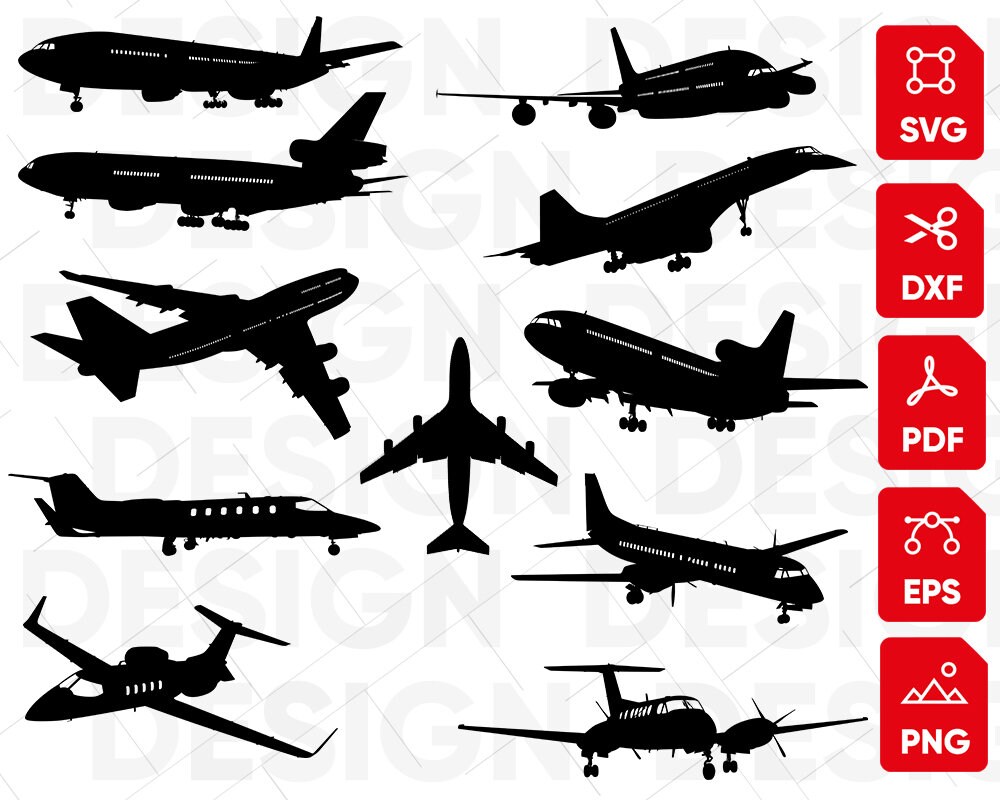11 Aircraft Svg Plane Svg Airplane Svg Airplane Clipart - Etsy UK