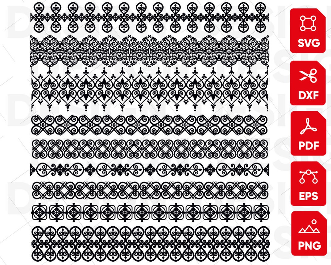 9 Decorative Borders Svg, Frame Border Svg, Flourishes Svg, Flower ...