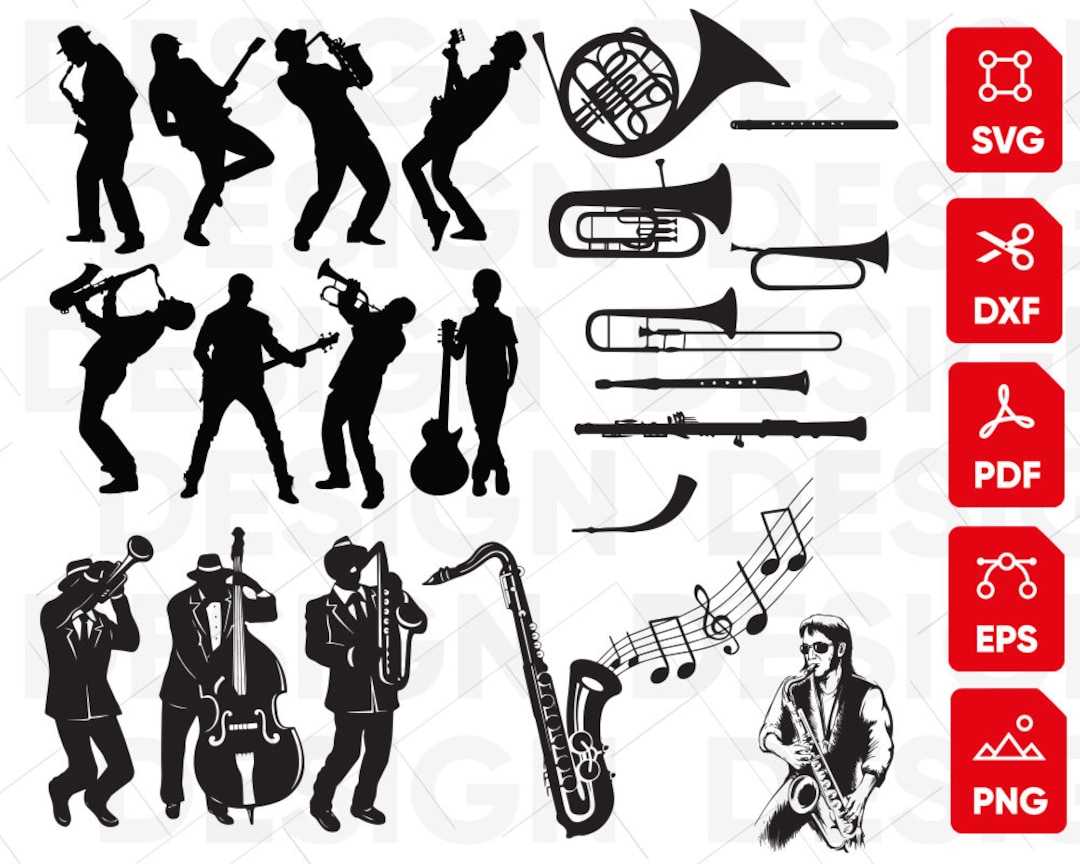 21 Jazz Svg, Music Svg, Saxophone Svg, Jazz Silhouette, Music ...