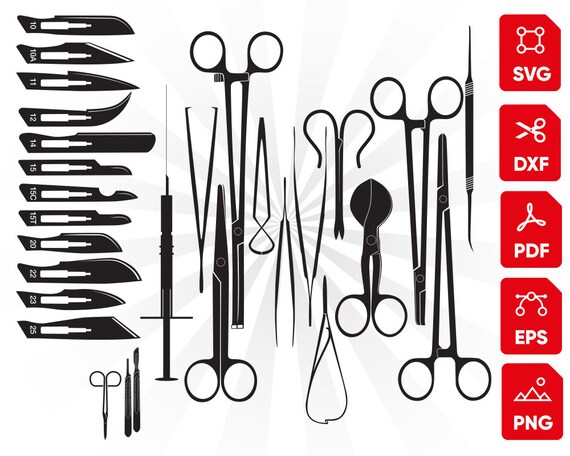 31 Medical Tools Svg Bundle Scalpel Dxf Doctor Svg Nurse - Etsy