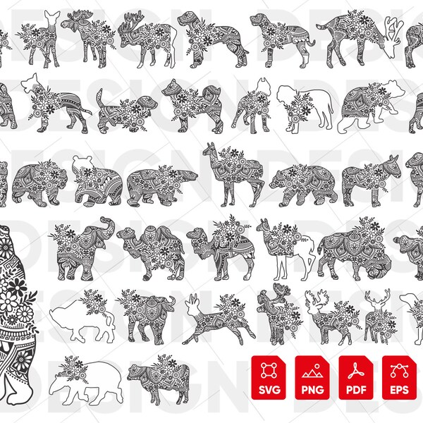 Animal Mandala Svg - Etsy