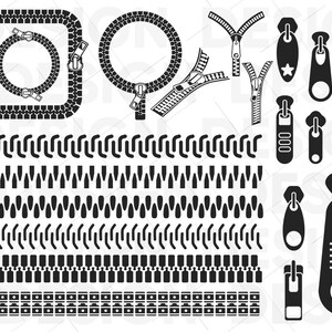 21 Zipper Svg Bundle, Zipper Case, Zipper Bag, Clipart, Decal Files ...