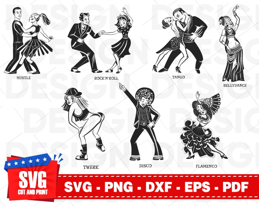 7 Rock End Roll Svg, Hustle Svg, Tango Svg, Bellydance Svg, Twerk Svg ...