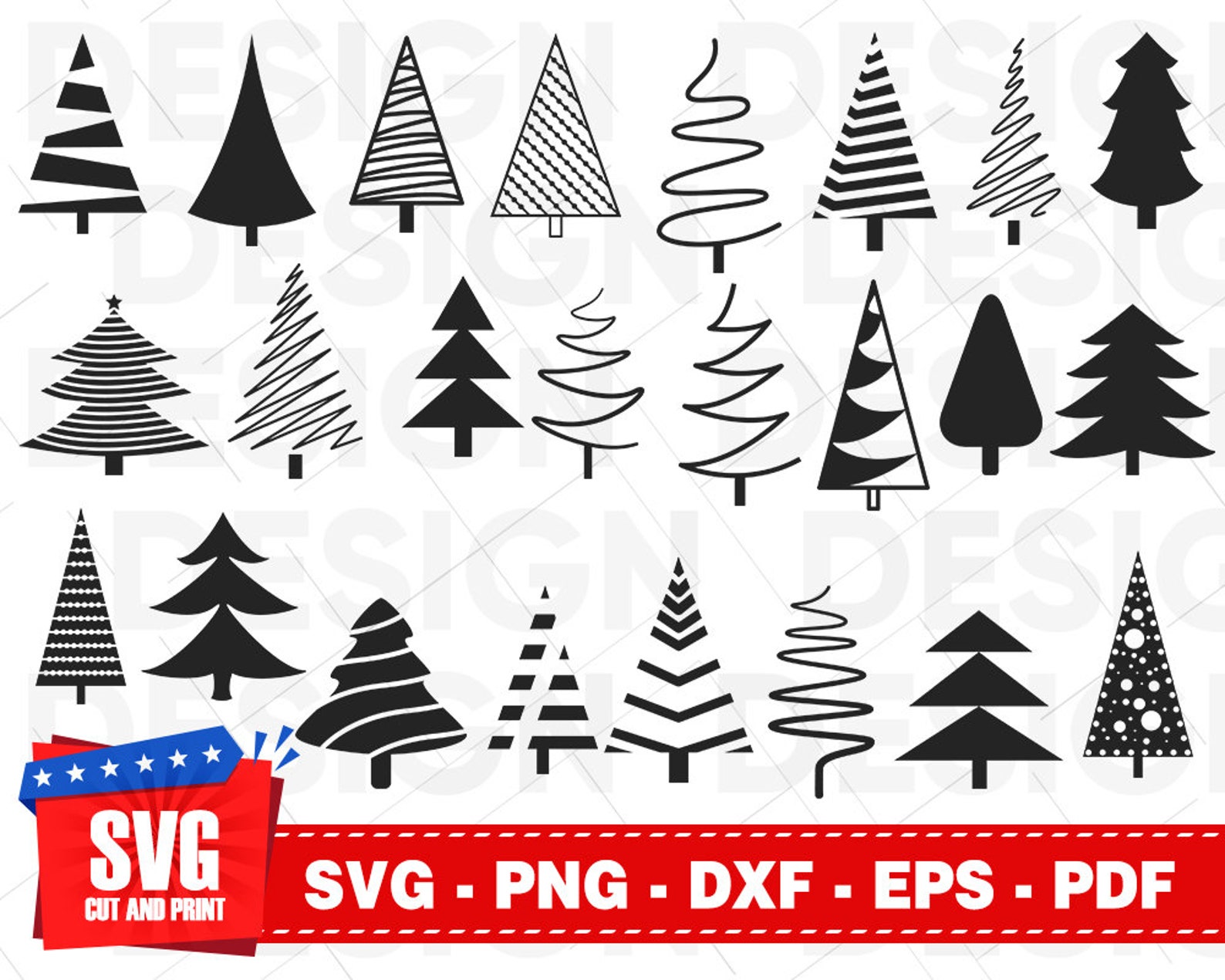 24 Christmas Tree Svg Bundle Christmas Tree Dxf Merry - Etsy