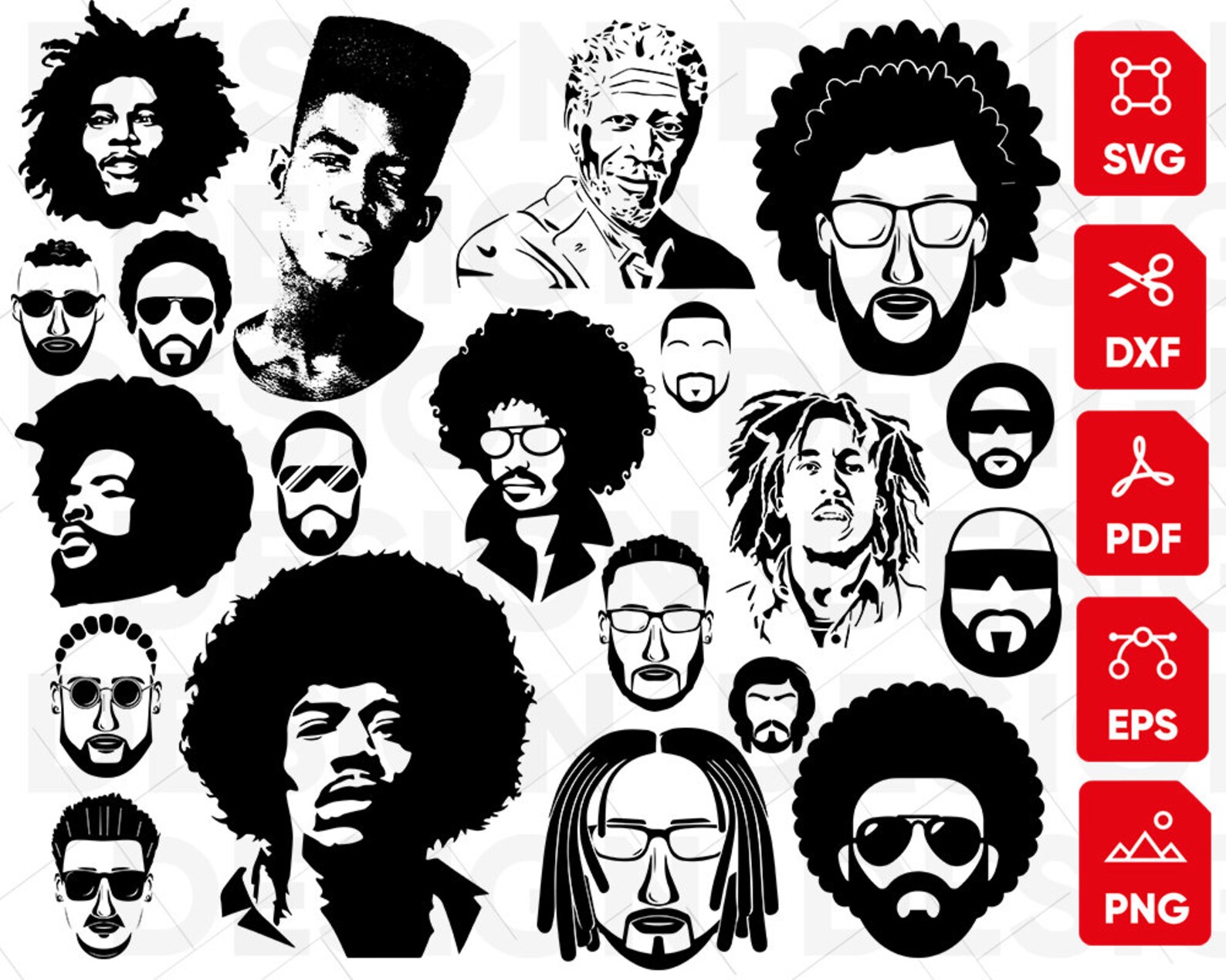 20 Afro Man Svg Black Man Svg African American Svg Afro - Etsy