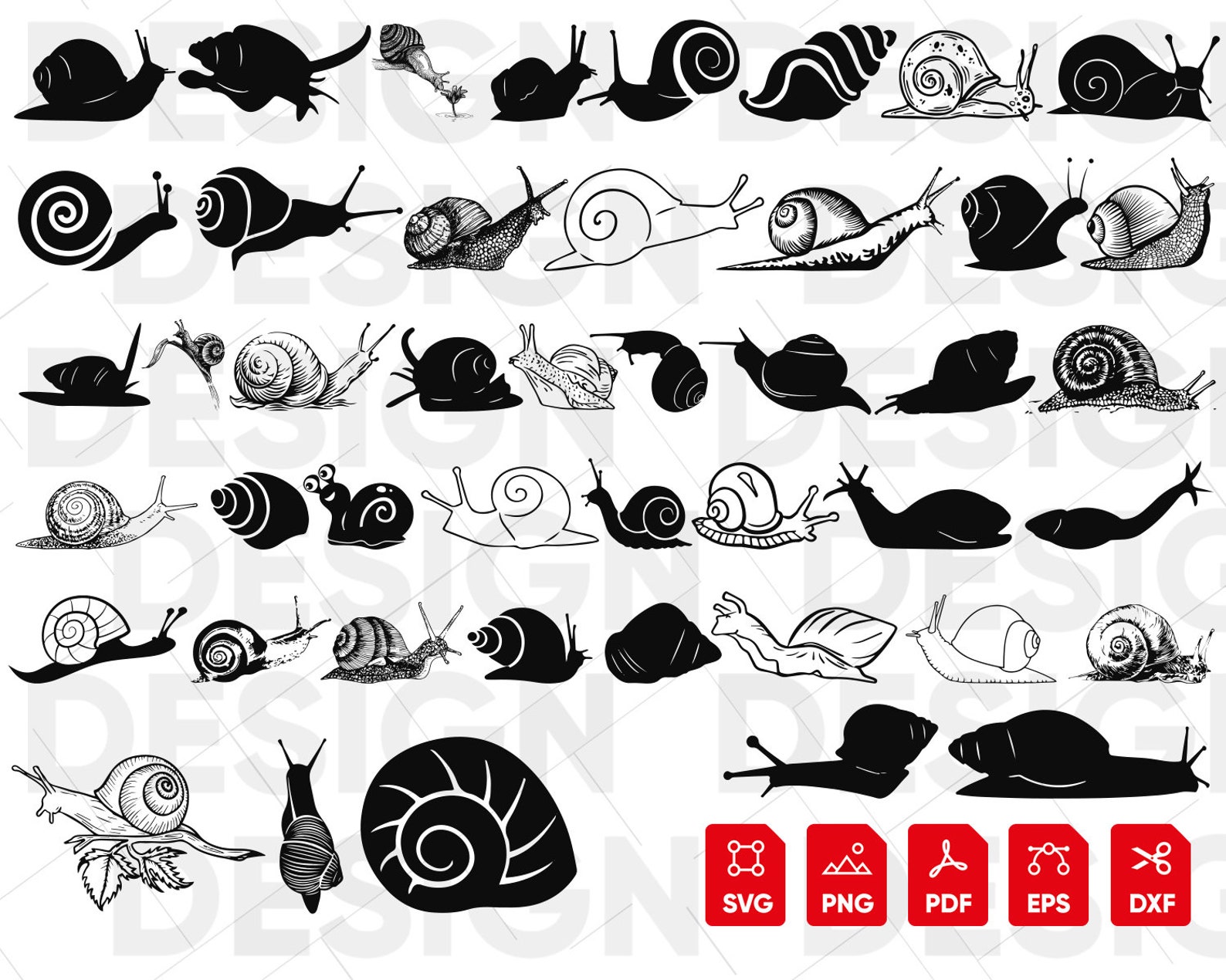 45 Snail SVG Bundle Snail Silhouette Svg Snail Vector Snail - Etsy