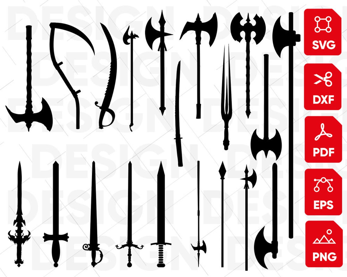 20 Weapon Svg Sword Svg Knife Svg Hatchet Svg Dagger Svg - Etsy