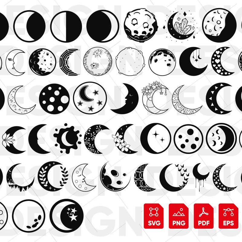 Moon Vector - Etsy