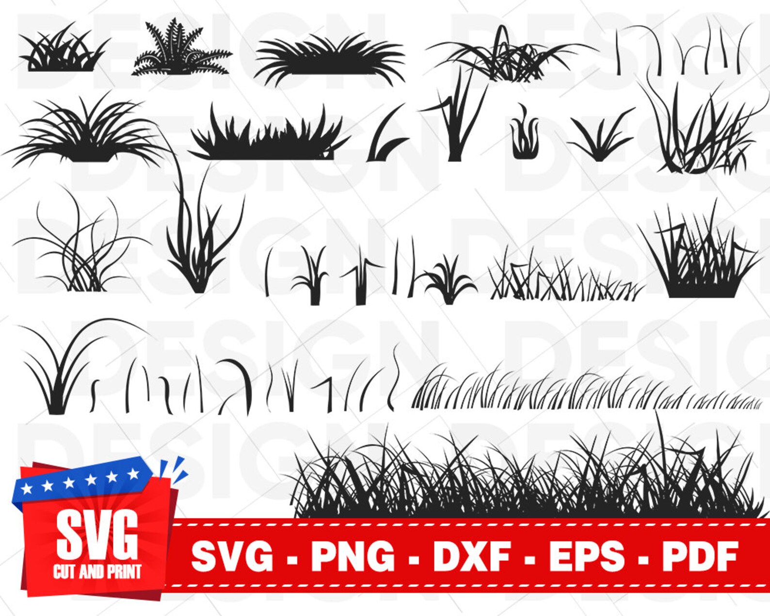 44 Grass Svg Grass Clipart Grass Silhouette Grass Vector - Etsy