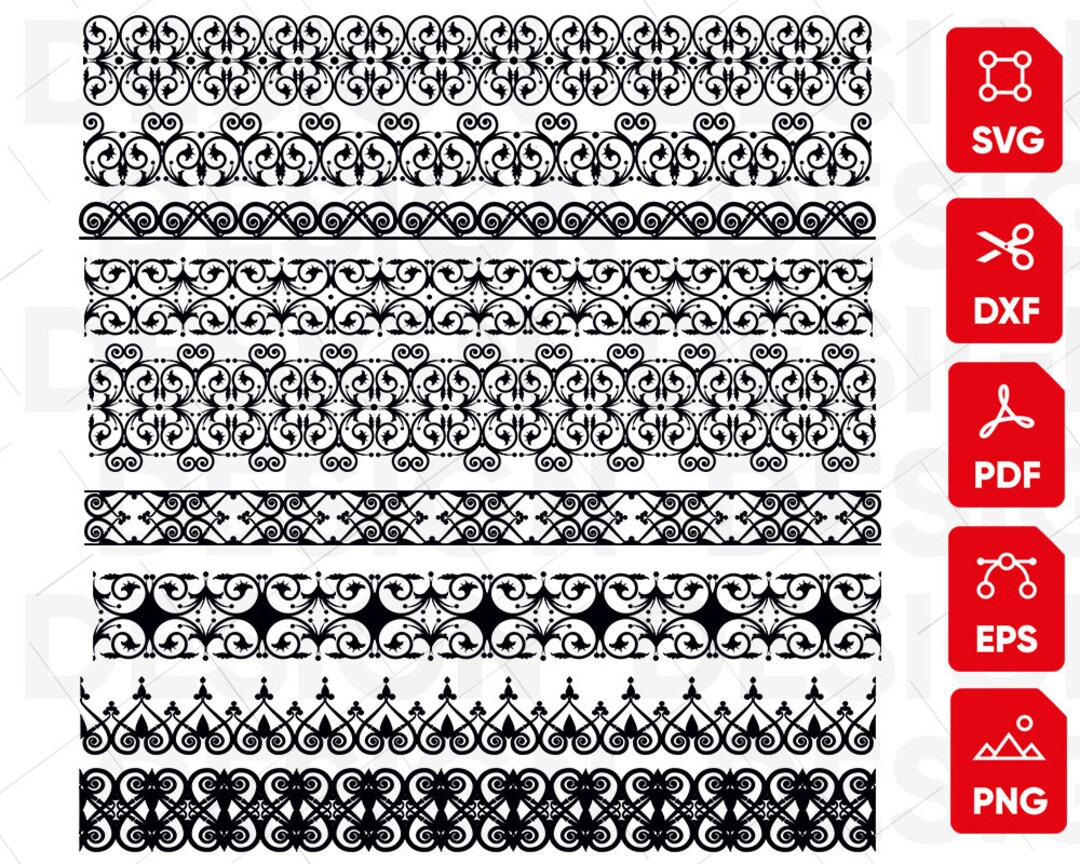 9 Border Svg Bundle, Floral Svg, Swirl Svg, Floral Border Svg, Monogram ...