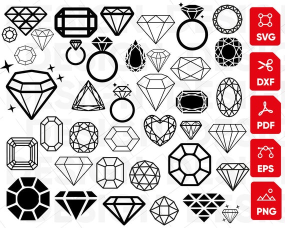 39 Diamond Svg Brilliant Svg Sapphire Svg Treasure Svg | Etsy UK