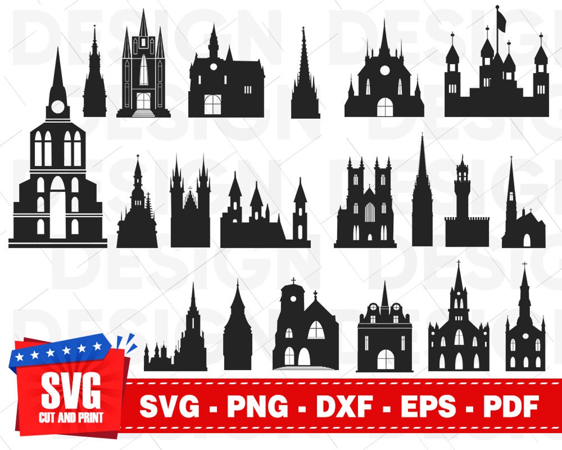 21 CATHOLIC CHURCH Svg Cathedral Svg Monastery Svg - Etsy