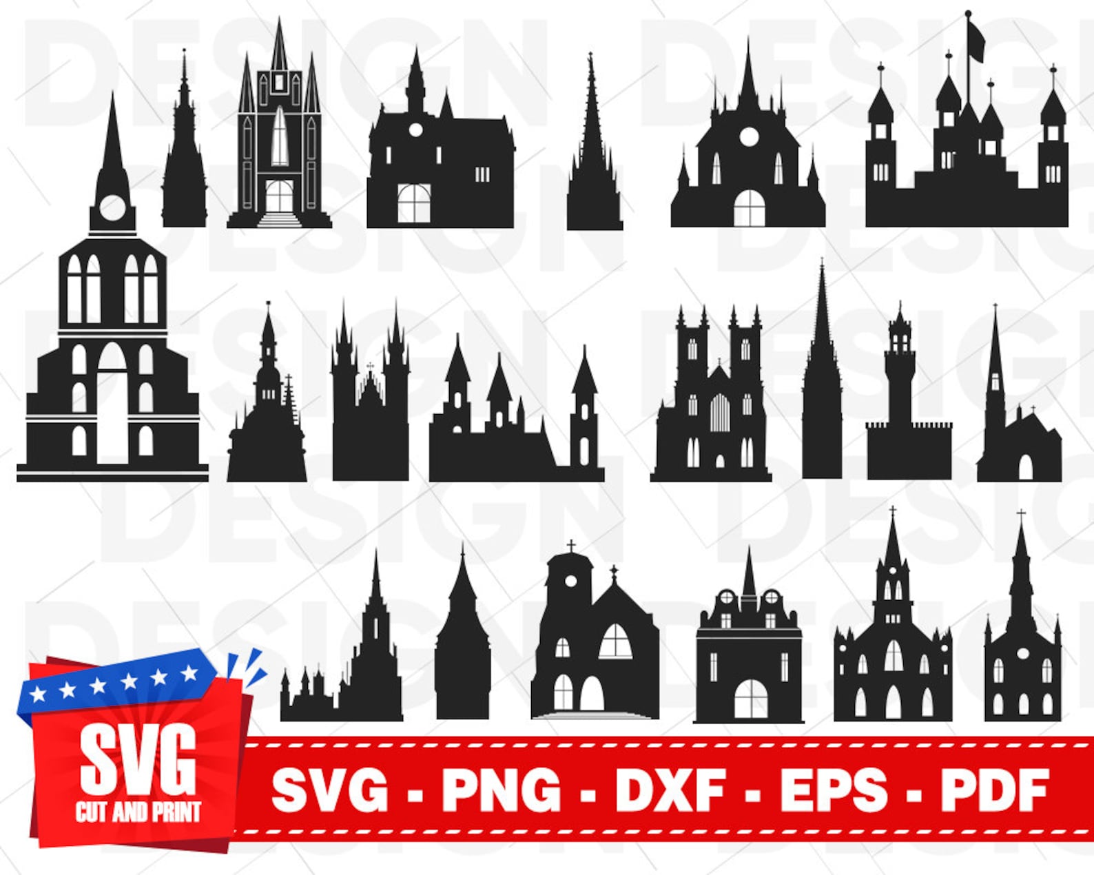 21 CATHOLIC CHURCH Svg Cathedral Svg Monastery Svg - Etsy
