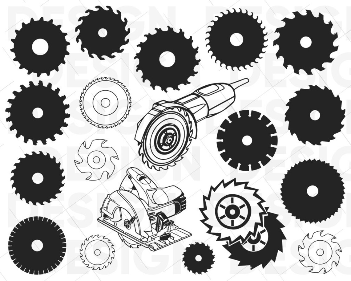 19 Saw Blade Svg Circular Saw Blade Silhouettes Svg Bundle - Etsy