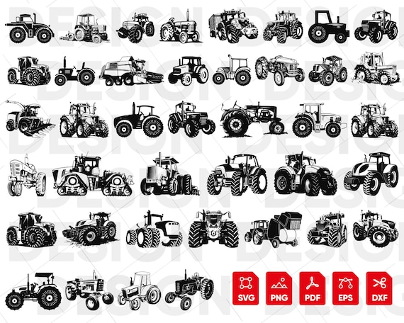 45 Tractors SVG Bundle Tractors Silhouette Svg Tractors - Etsy Canada
