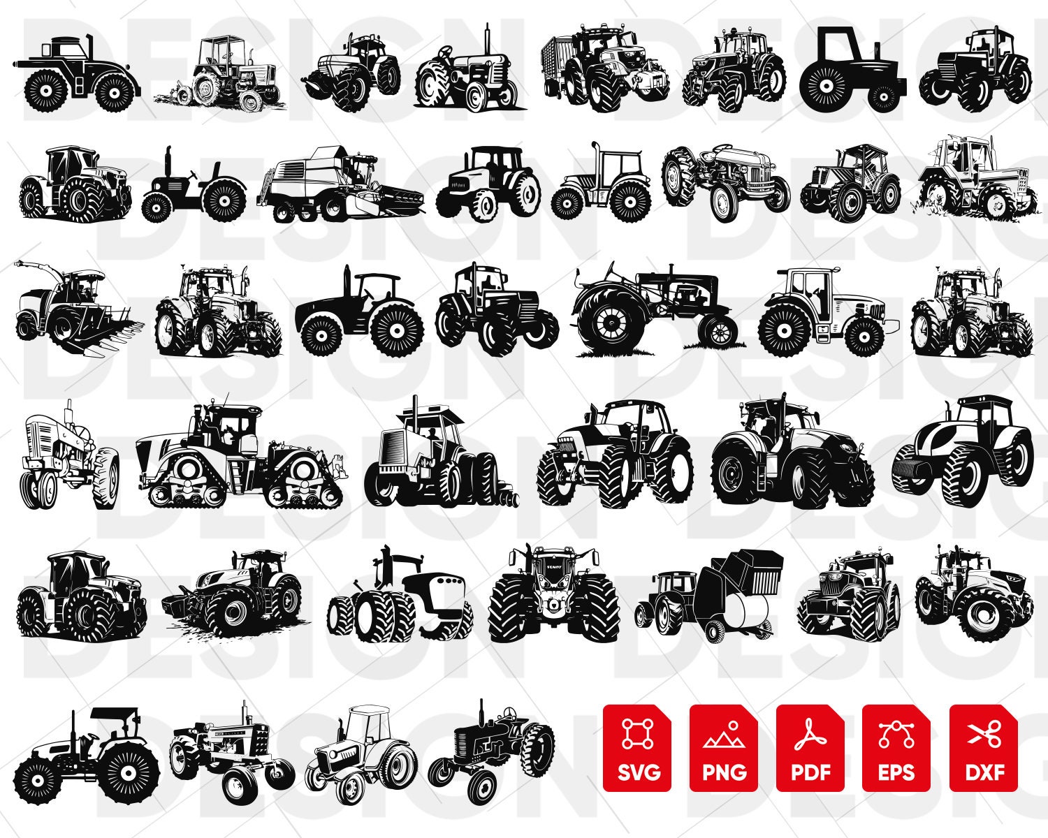 45 Tractors SVG Bundle Tractors Silhouette Svg Tractors - Etsy Canada
