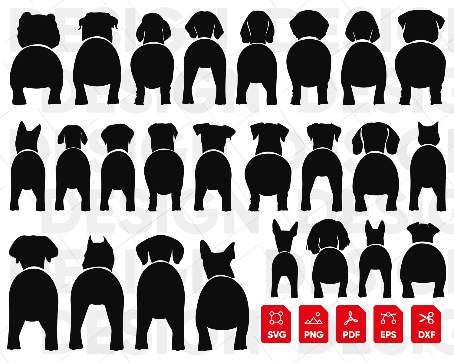 25 Dog Leash Holder SVG Dog Butt Bundle Dog Leash Vector - Etsy