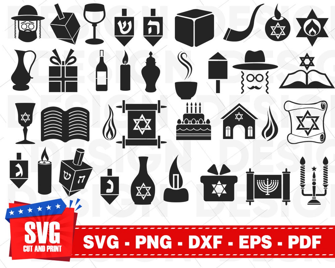 36 Hanukkah Svg Bundle, Jewish Svg, Happy Hanukkah, Chanukah Svg ...