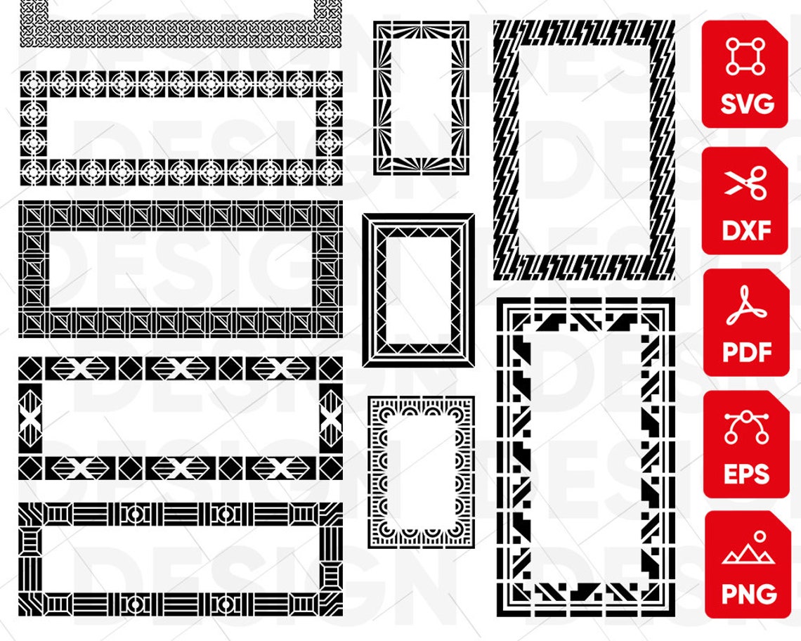 10 Square Frame Svg Monogram Frame Svg Circle Monogram Svg - Etsy