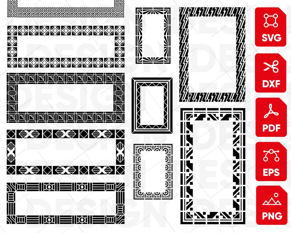 Square frame svg monogram frame svg circle monogram svg | Etsy