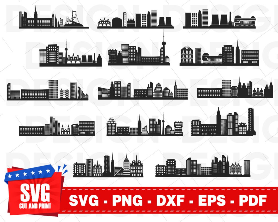 9 LANDSCAPE Svg City Svg Skyline Svg City Landscape - Etsy