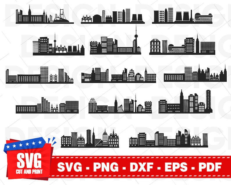 9 LANDSCAPE Svg City Svg Skyline Svg City Landscape - Etsy