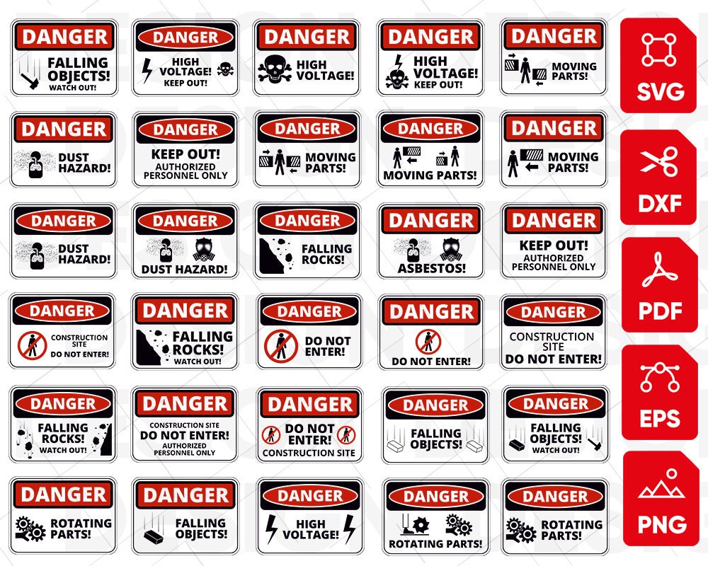 30 Danger Table Svg Bundle Danger Svg Sign Svg Danger - Etsy