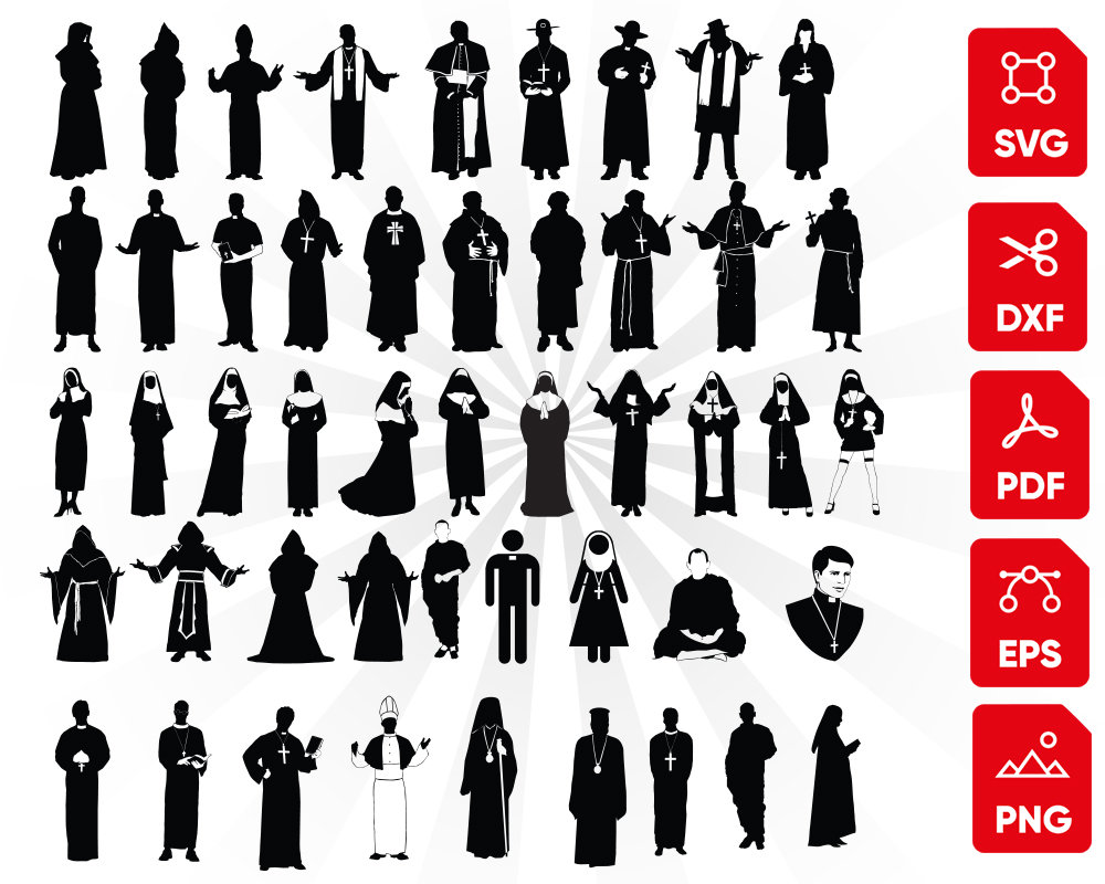 48 MONK Svg CLERGY Svg PRIEST Svg Robed Svg Catholic Svg - Etsy Canada